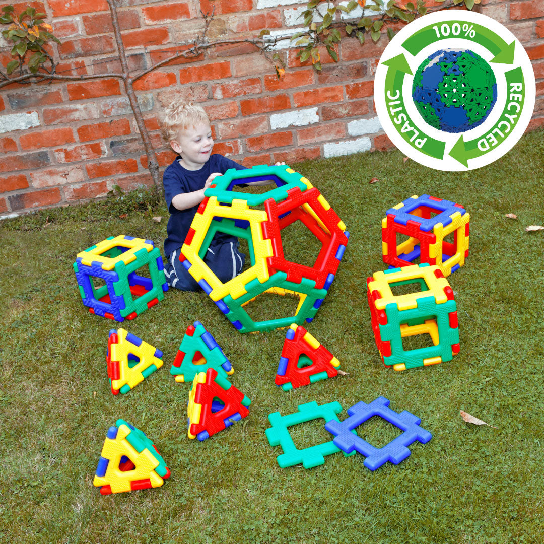 Giant Polydron Platonic Solids Set Recycled Plastic | SEND Geometry ...