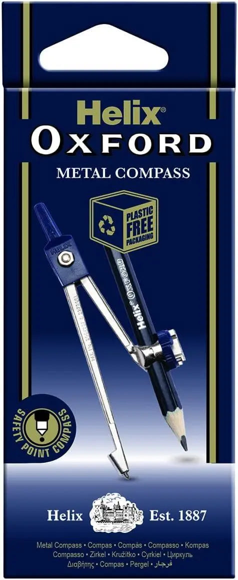 Helix Oxford Metal Compass & Pencil Set – Precision Geometry Tool ...
