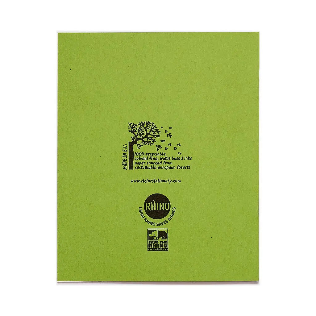 RHINO 8x6.5" Exercise Book – 32 Pages, 10mm Squared, Light Green | The ...
