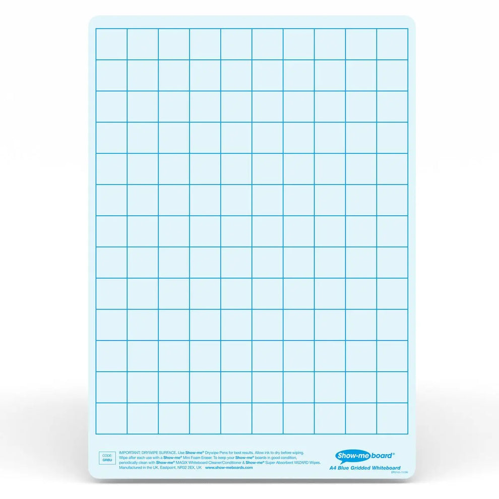Show-Me - A4 Gridded Tinted Drywipe Boards - The Dyslexia Shop